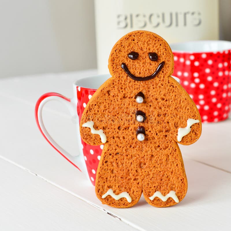 Ginger bread man stock image. Image of happy, cups, food - 39553109