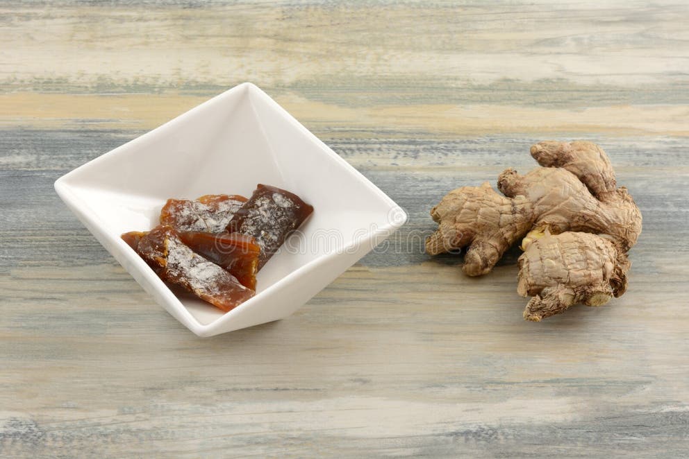 Ginger Candy Chews with Fresh Ginger Root Stock Photo - Image of sweet ...