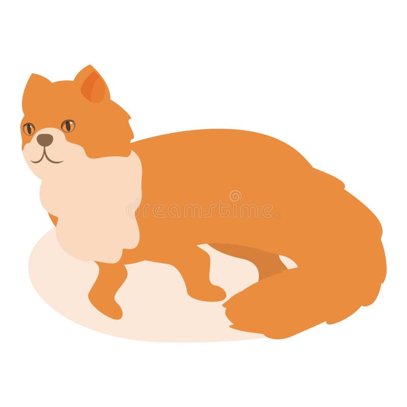 Ginger Cat Standing on a Round Rug Illustration Stock Vector ...