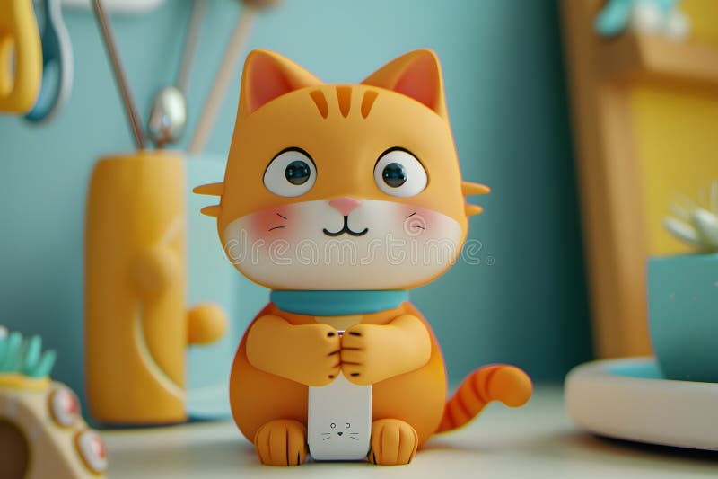 Cute Ginger Cat Character. Ideas from the Cuteness of Ginger Cats Stock ...