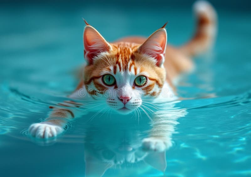 Ginger Kitty Swims Stock Illustrations – 8 Ginger Kitty Swims Stock ...