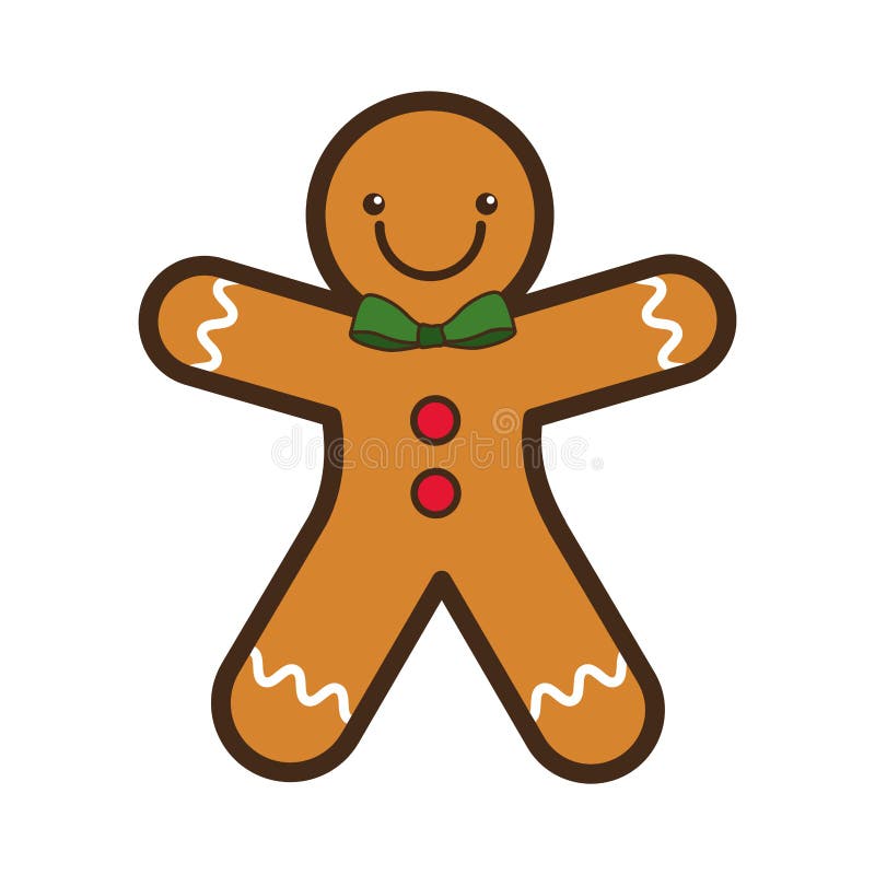 Ginger Cookie Christmas Character Isolated Icon Stock Vector ...