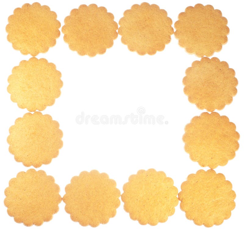 Ginger Cookies Frame Isolated on White Stock Photo - Image of gluttony ...