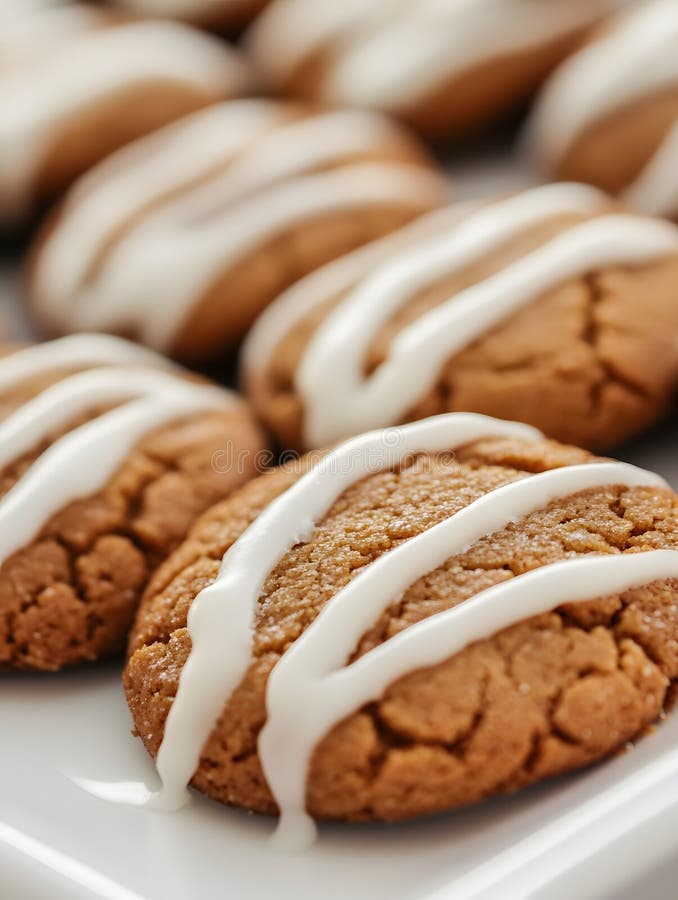 Ginger cookies with icing stock illustration. Illustration of cinnamon ...
