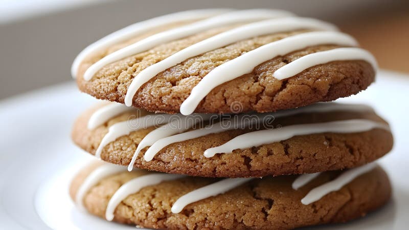 Ginger cookies with icing stock illustration. Illustration of holiday ...