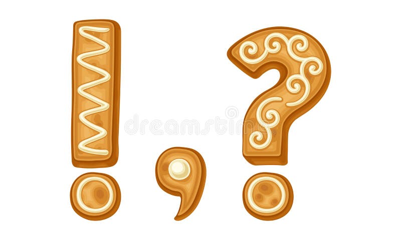 Ginger Cookies Punctuation Marks. Exclamation, Question Mark and Comma ...