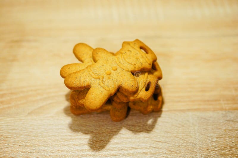Ginger cookies stock image. Image of food, shaped, wooden - 64224685