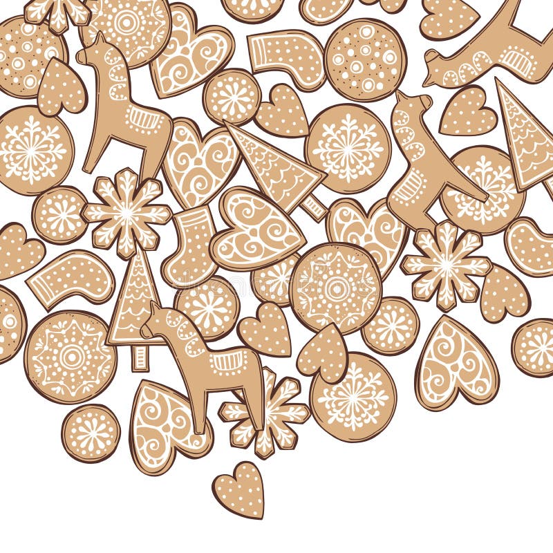 Ginger Cookies. Vector Baclground Stock Vector - Illustration of ginger ...