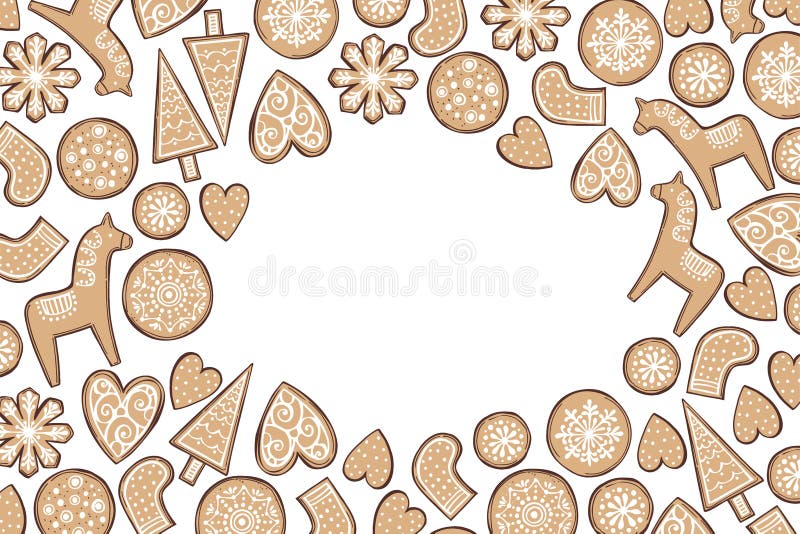 Ginger Cookies. Vector Baclground Stock Vector - Illustration of ...