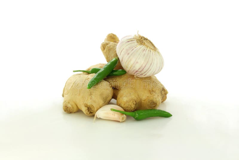 Ginger garlic with chili stock photo. Image of medicinal - 35240978