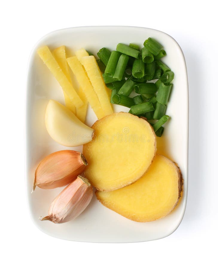 Ginger Garlic Chili Composition Isolated on White Background Stock ...