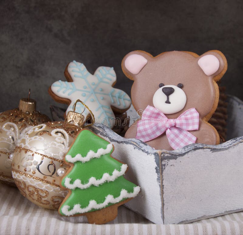 Ginger Gingerbread in a Box Stock Photo - Image of balls, gingerbreads ...