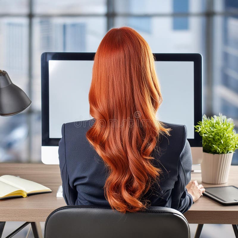 Ginger Head Secretary, AI Generated Stock Illustration - Illustration ...