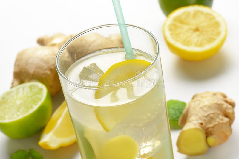 Ginger ice tea stock photo. Image of ingredient, glass - 61357518