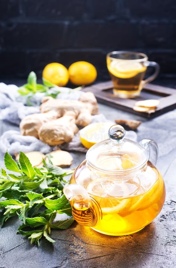 Ginger, mint and tea stock photo. Image of relaxation - 97907546