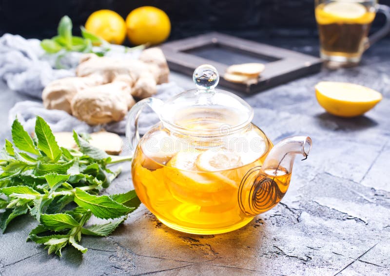 Ginger, mint and tea stock image. Image of herbal, green - 97907581
