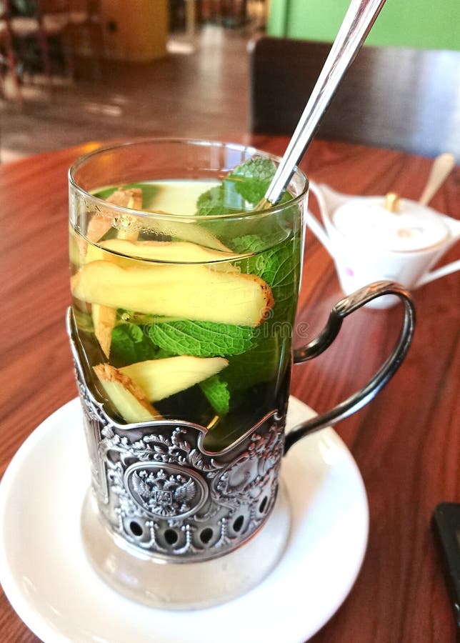 Ginger mint tea stock image. Image of ginger, concept - 112283779