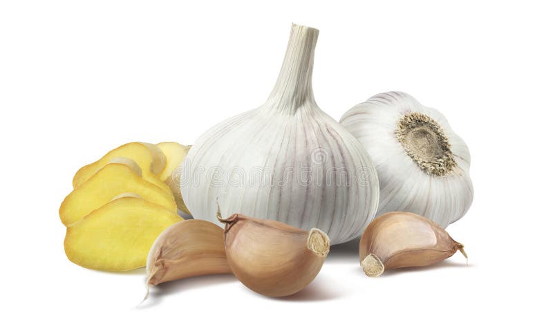 Ginger Garlic Chili Composition Isolated on White Background Stock ...