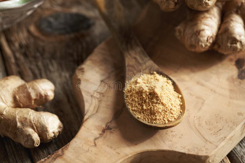 Ground Ginger Root or Powder Stock Photo - Image of condiment, nature ...
