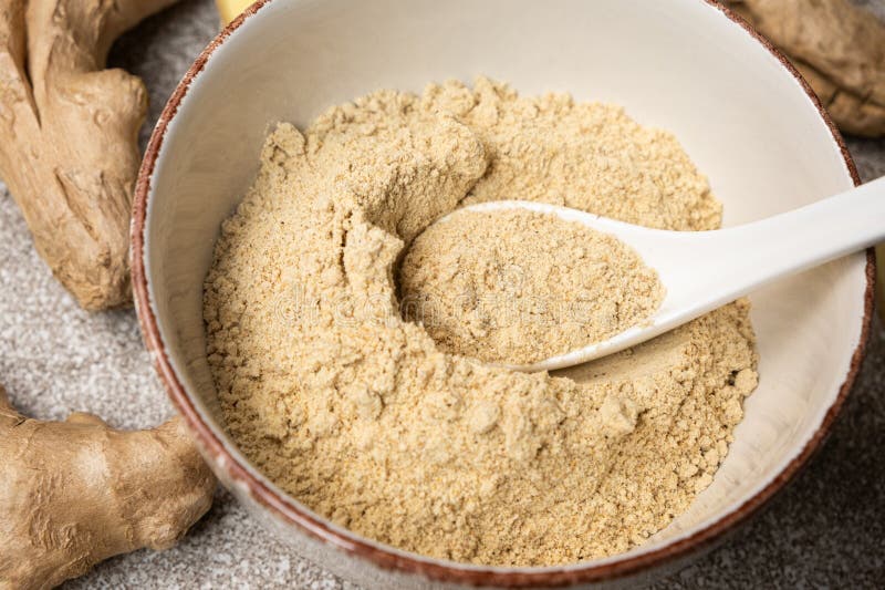 Ginger Powder, Ground Ginger Root, Top View. Stock Photo - Image of ...