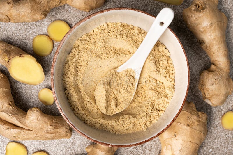 Ginger Powder, Ground Ginger Root, Top View. Stock Photo - Image of ...