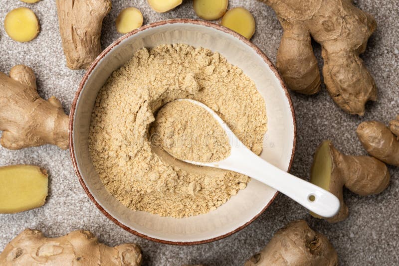 Ginger Powder, Ground Ginger Root, Top View. Stock Photo - Image of ...