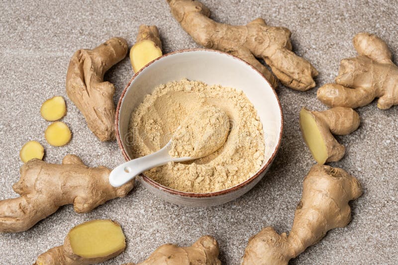 Ginger Powder, Ground Ginger Root, Top View. Stock Photo - Image of ...