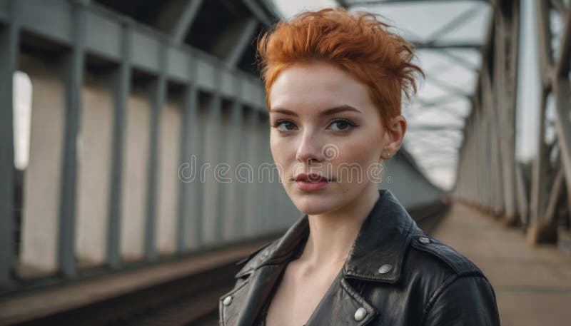 Ginger punk. stock illustration. Illustration of woman - 371180557