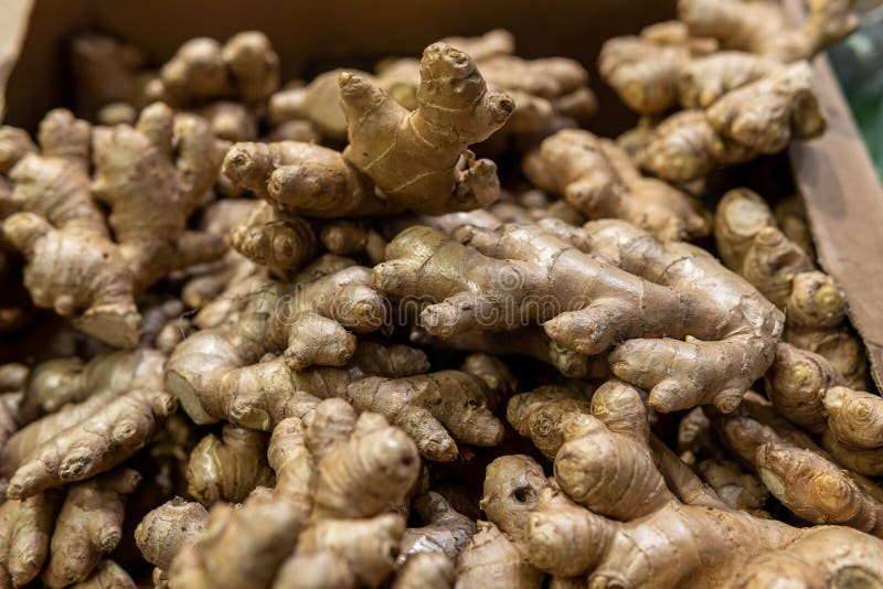 Ginger Root on the Counter in the Supermarket Stock Photo - Image of ...