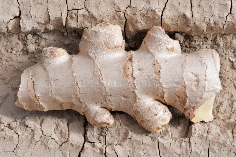 Ginger Root on Cracked Surface Stock Illustration - Illustration of ...