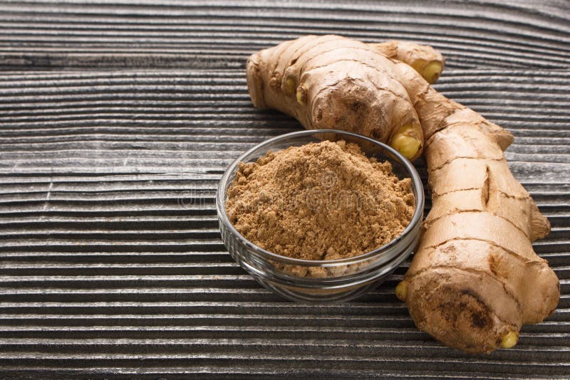 Ginger Root on a Gray Wooden Background Stock Image - Image of healthy ...