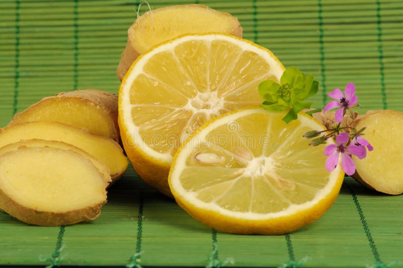 Ginger root and lemon stock photo. Image of healthcare - 68848076