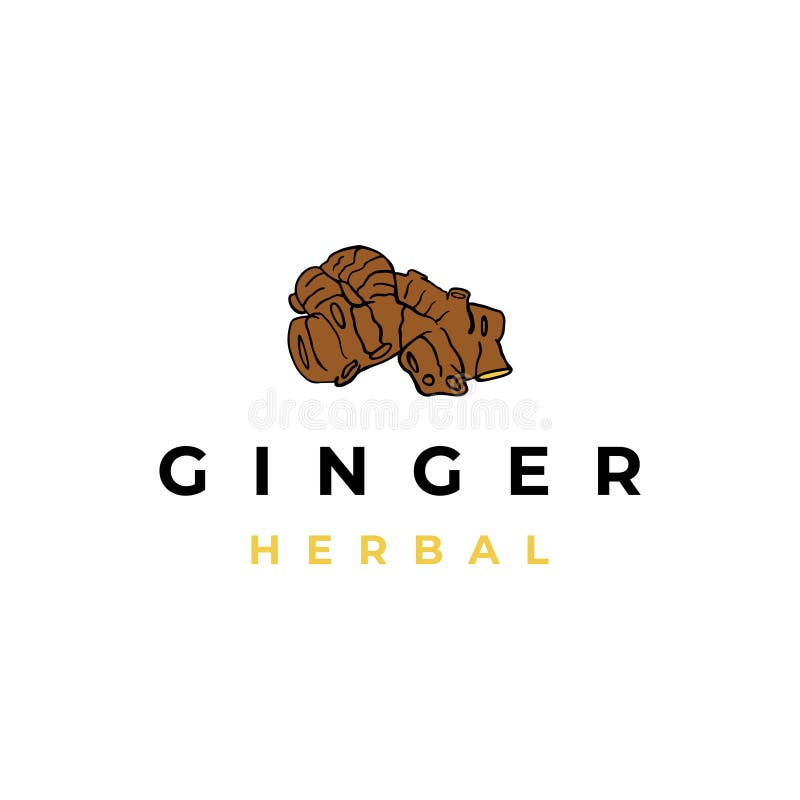 Ginger Root Logo. Herbal Spice Logo Design Vector Illustration Stock ...
