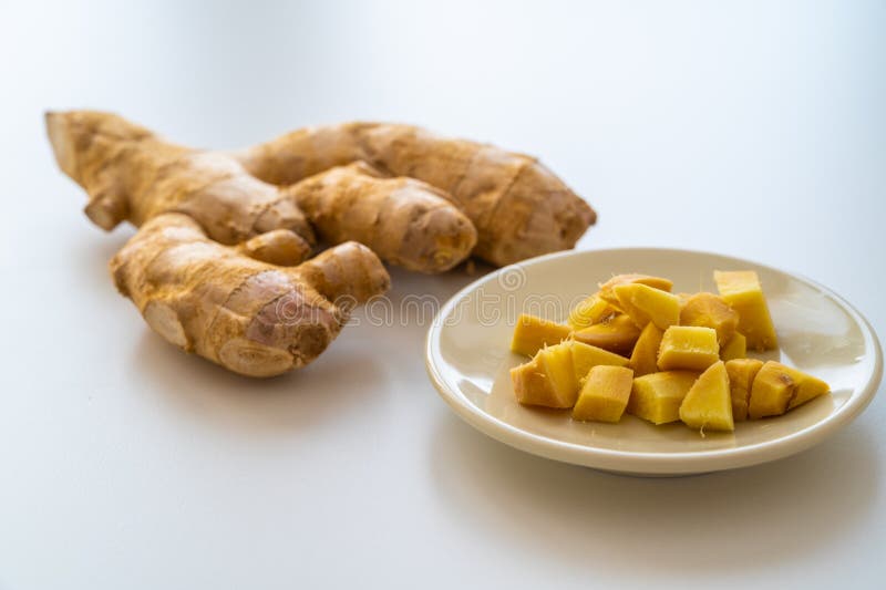 Ginger root cut. stock photo. Image of pulp, vegetarian - 240266542