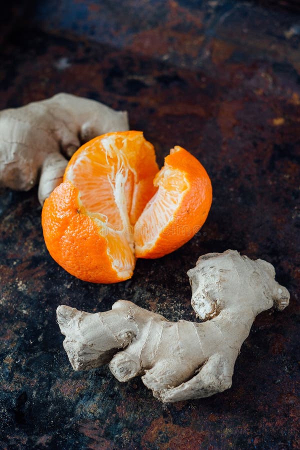 Ginger root with orange stock photo. Image of orange - 86604768