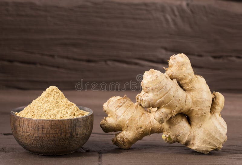 Ginger Root and Ginger Powder Stock Photo - Image of natural, plant ...