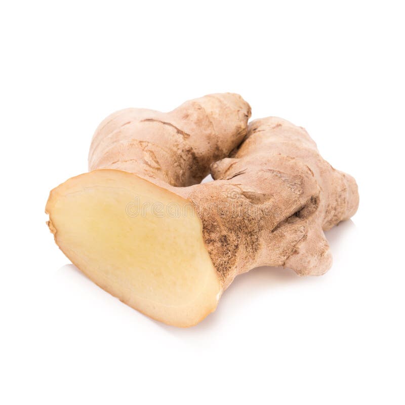 Ginger Root Slices Isolated on White Background Stock Photo - Image of ...