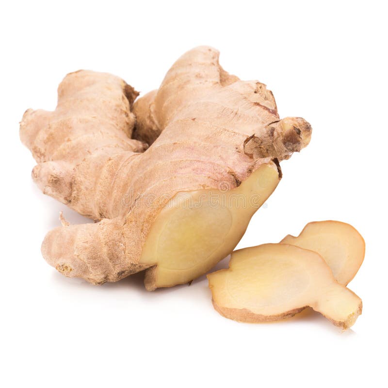 Ginger Root Slices Isolated on White Background Stock Photo - Image of ...