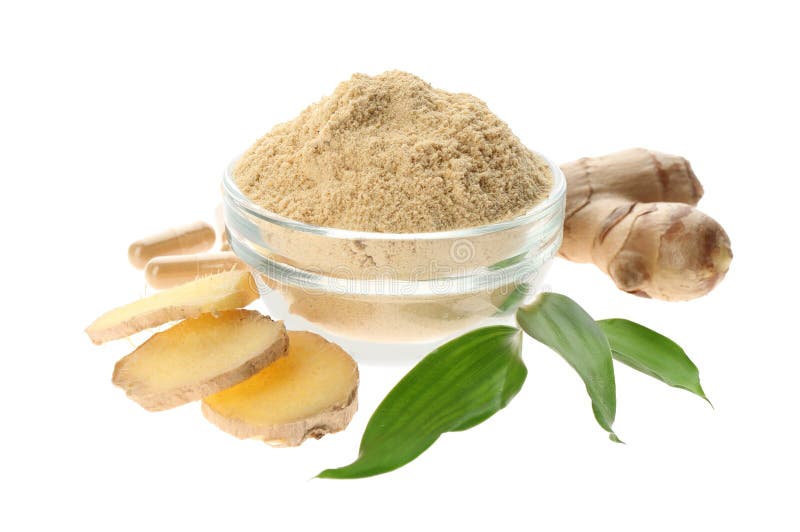 Ginger Seco, Fresco Y Encapsulado Aislado En Blanco Foto de archivo ...