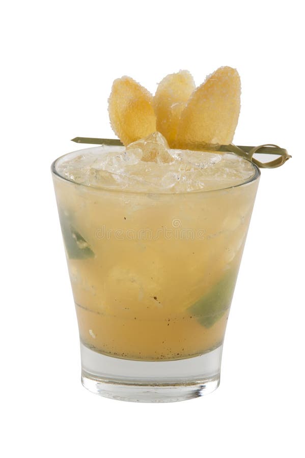 Ginger Sour Cocktail stock photo. Image of green, liquid - 36390936