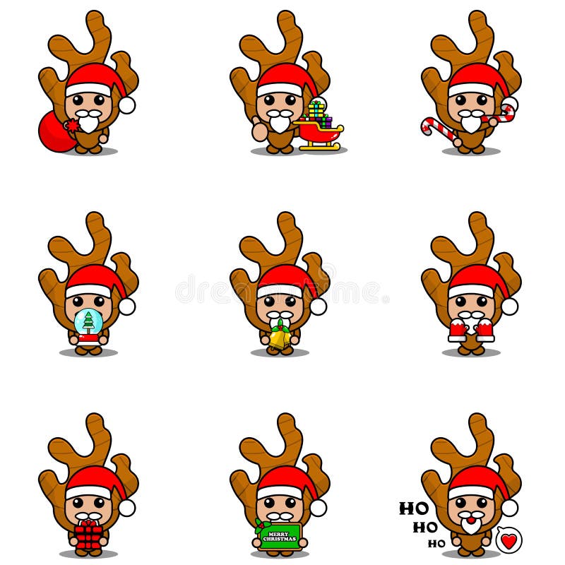 Ginger Spice Christmas Mascot Costume Set Stock Vector - Illustration ...