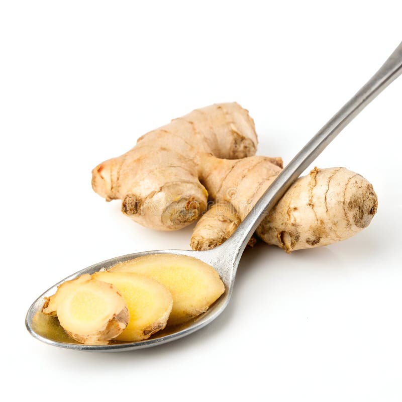 Ginger on a Spoon stock illustration. Illustration of root - 356429470