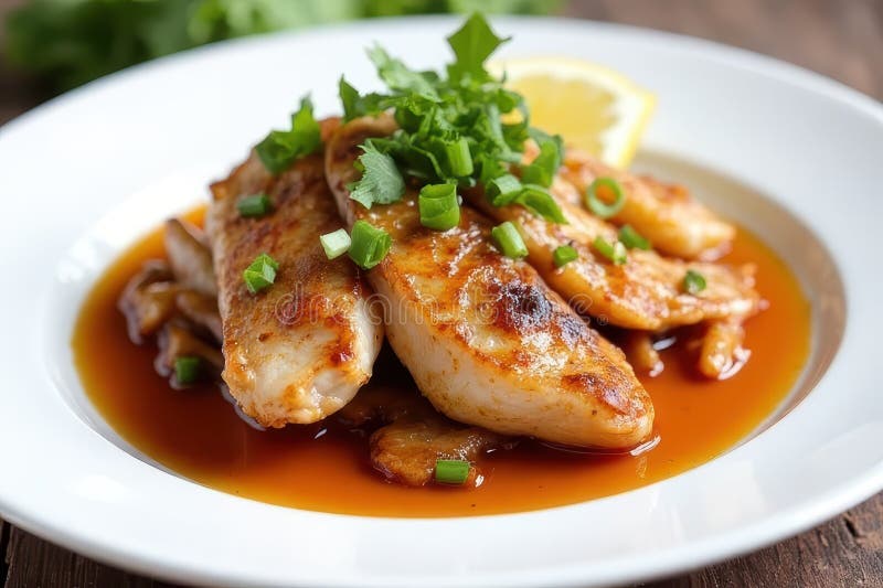 Ginger-Steamed Whole Fish stock illustration. Illustration of delight ...