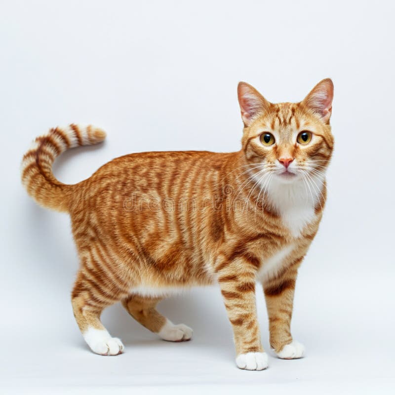 Ginger Tabby Cat with a Striking Pattern of Orange and White Stripes ...