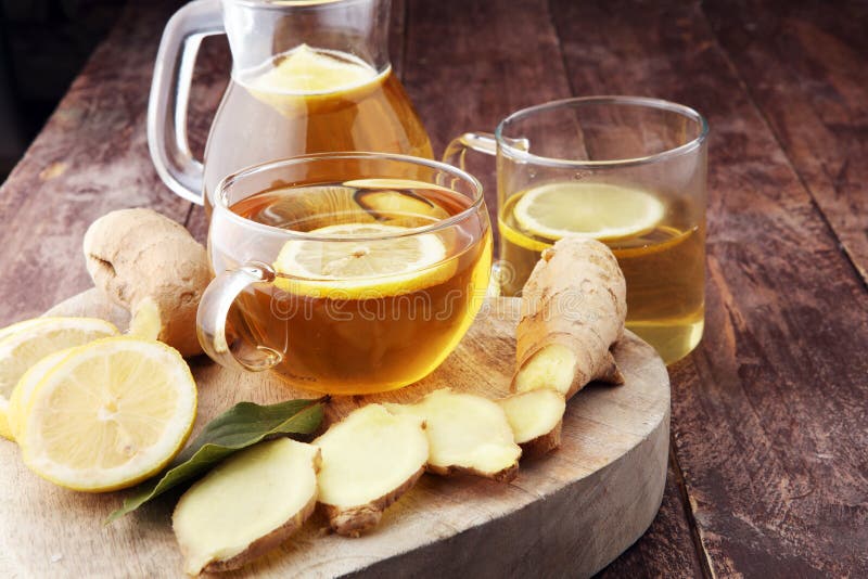 Ginger Tea in a Glass for Flu Cold Winter Days Stock Image - Image of ...