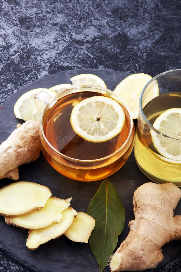 Ginger Tea in a Glass for Flu Cold Winter Days Stock Image - Image of ...