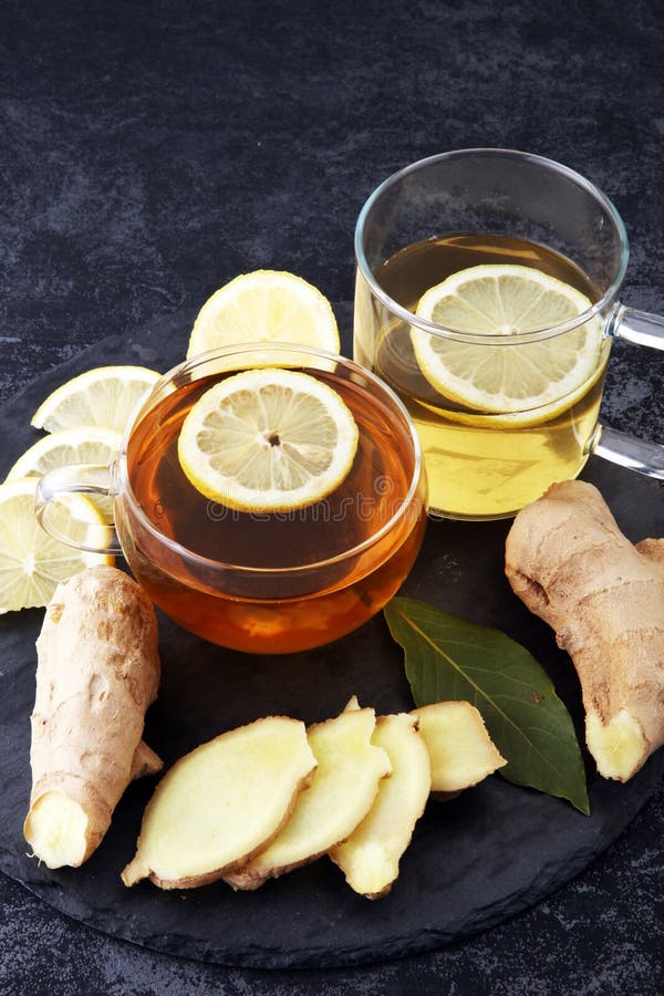Ginger Tea in a Glass for Flu Cold Winter Days Stock Image - Image of ...