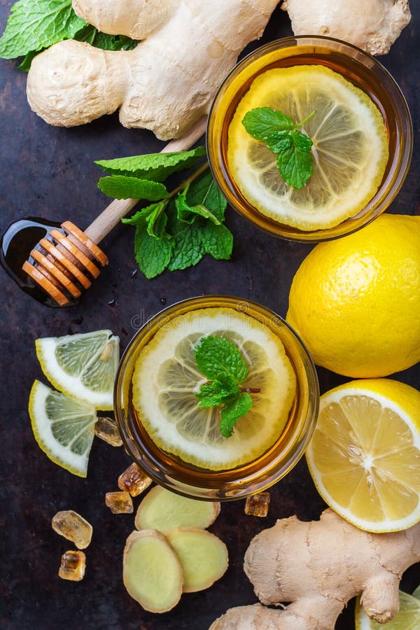 Ginger Tea in a Glass for Flu Cold Winter Days Stock Photo - Image of ...