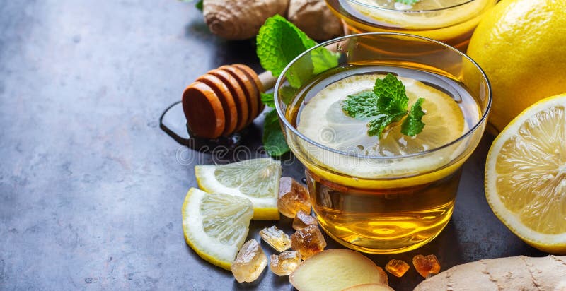 Ginger Tea in a Glass for Flu Cold Winter Days Stock Image - Image of ...