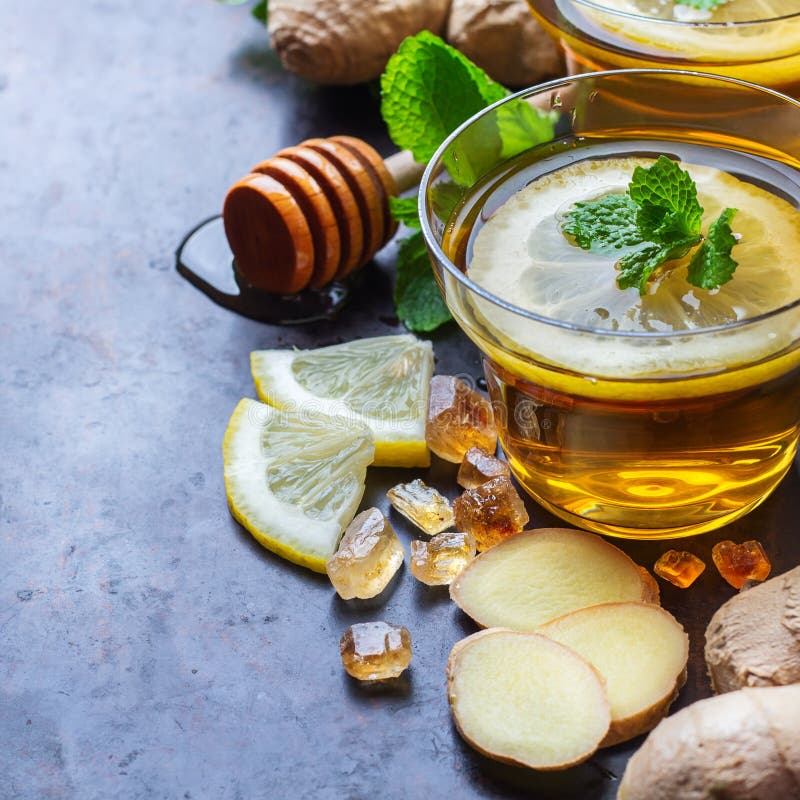 Ginger Tea in a Glass for Flu Cold Winter Days Stock Photo - Image of ...
